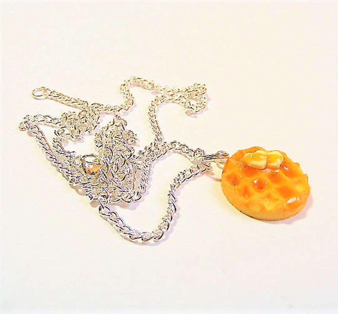 Food Jewelry Waffle Necklace Waffle Pendant Miniature Food - Etsy