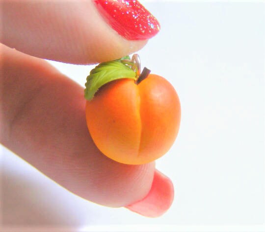 Food Jewelry Peach Necklace Peach Pendant Peach Charm - Etsy Canada