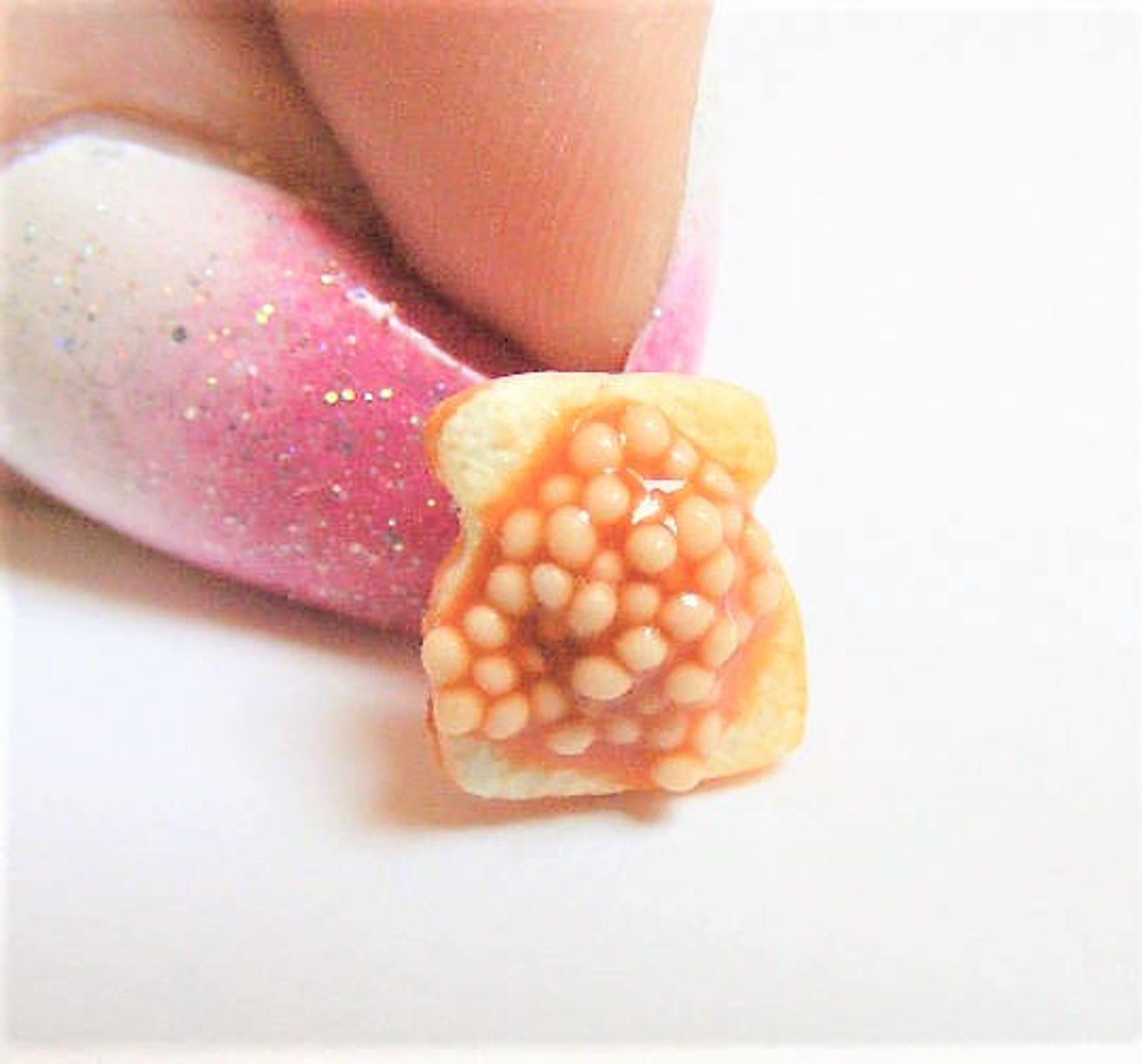 Food Jewelry Egg and Beans on Toast Earrings Miniature Food - Etsy