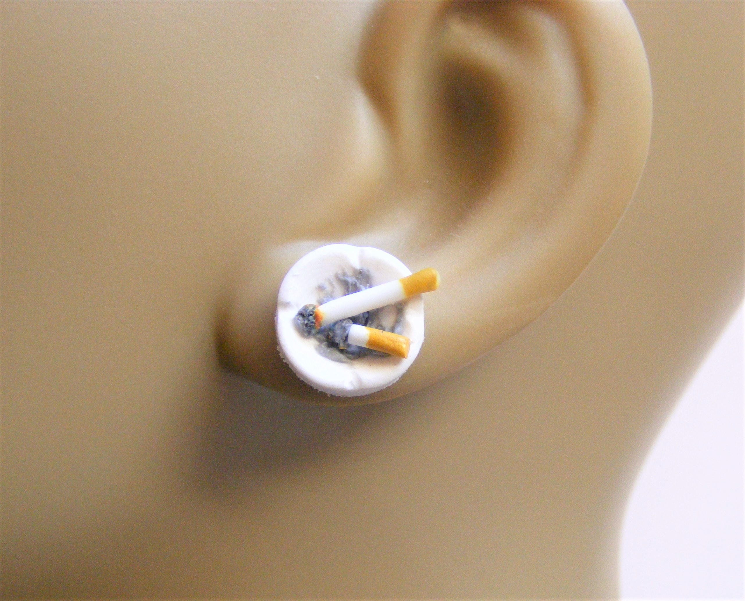 Ashtray Earrings Cigarette Earrings Smokers Earrings Gift - Etsy Ireland