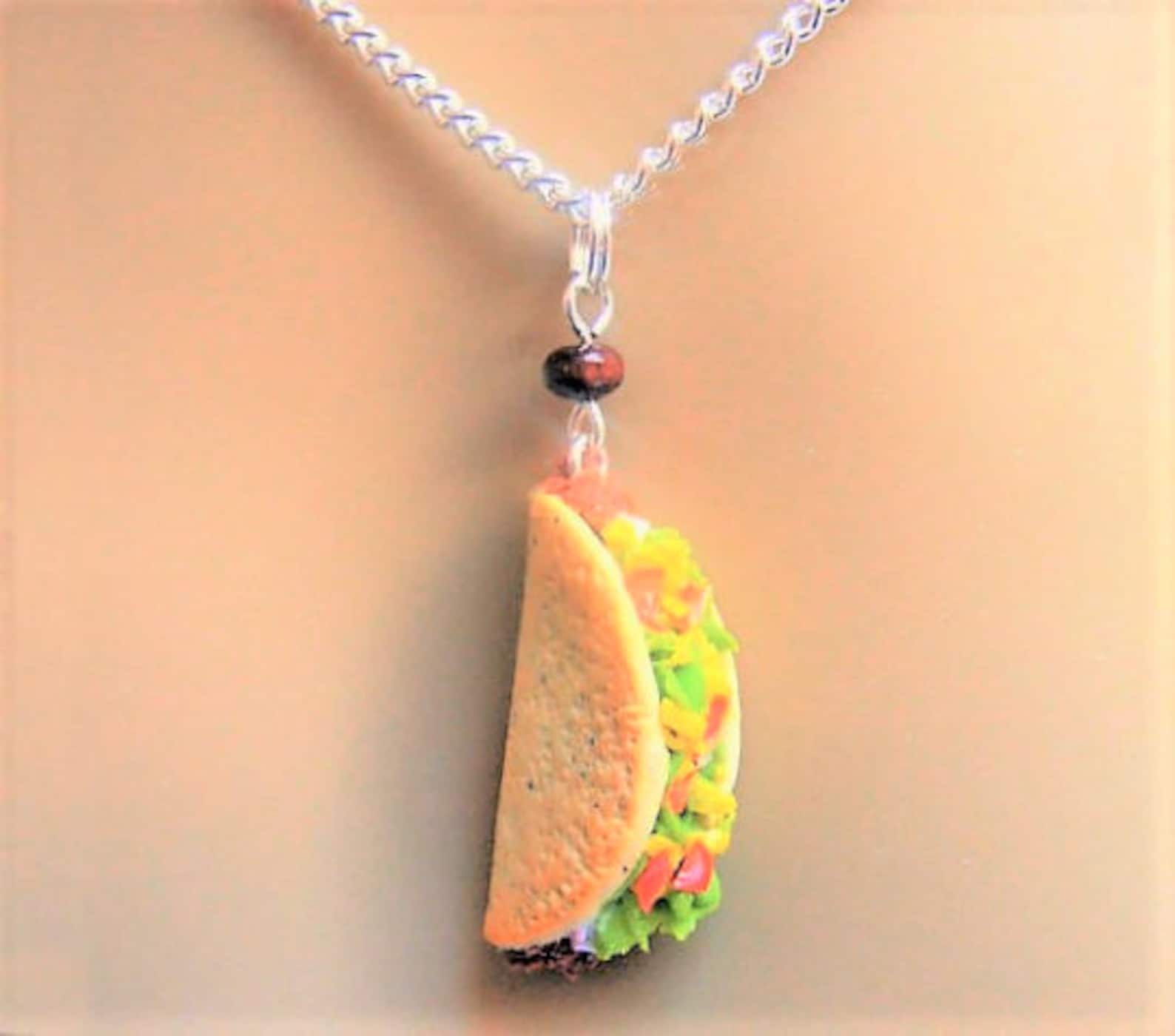 Food Jewelry Taco Pendant Taco Necklace Taco Charm - Etsy