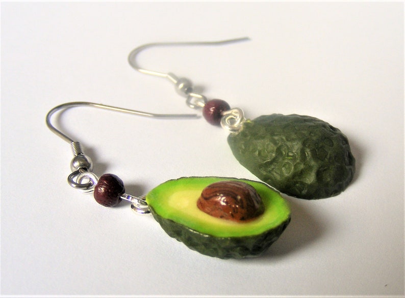 Food Jewelry Avocado Earrings Miniature Food Earrings Mini - Etsy