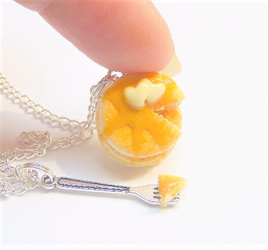 Food Jewelry Pancake Necklace Waffle Necklace Miniature - Etsy