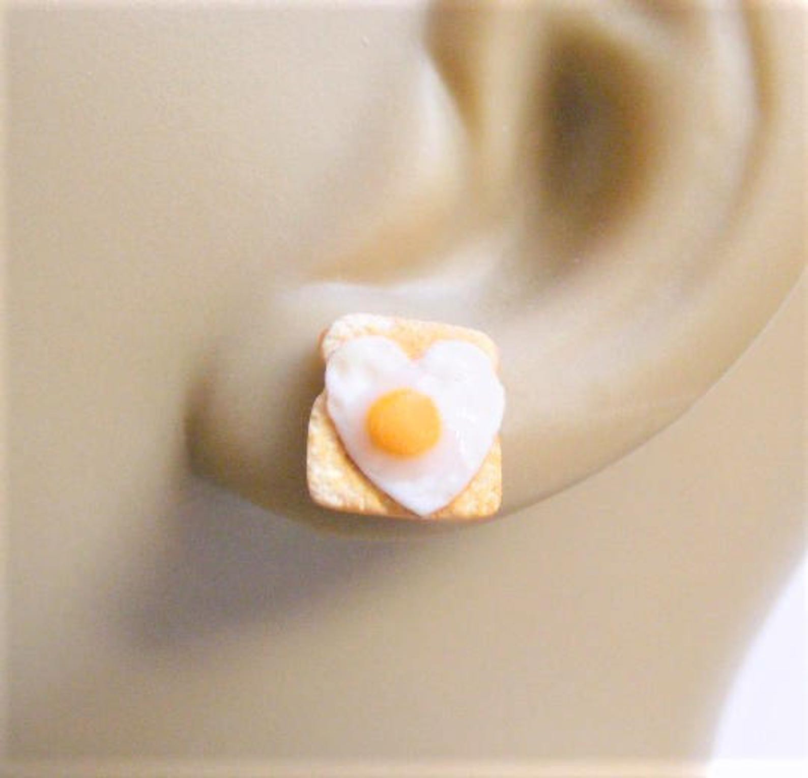 Food Jewelry Egg and Beans on Toast Earrings Miniature Food - Etsy