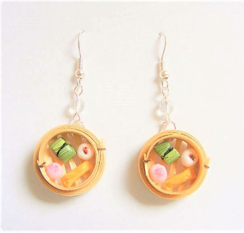 Food Jewelry Dim Sum Earrings Dim Sum Jewelry Miniature Food - Etsy UK
