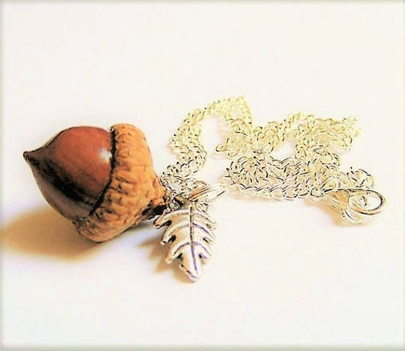 Acorn Necklace, Lucky Charm, Kiss Necklace, Acorn Charm, Good Luck ...