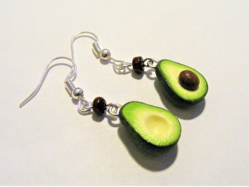 Food Jewelry Avocado Earrings Miniature Food Earrings Mini | Etsy