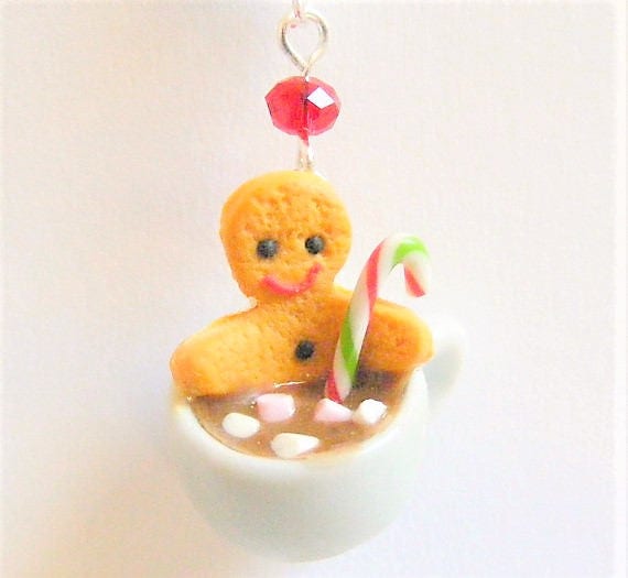 Food Jewelry Gingerbread Man Necklace Christmas Necklace | Etsy