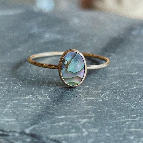 Oval Abalone Ring - Etsy