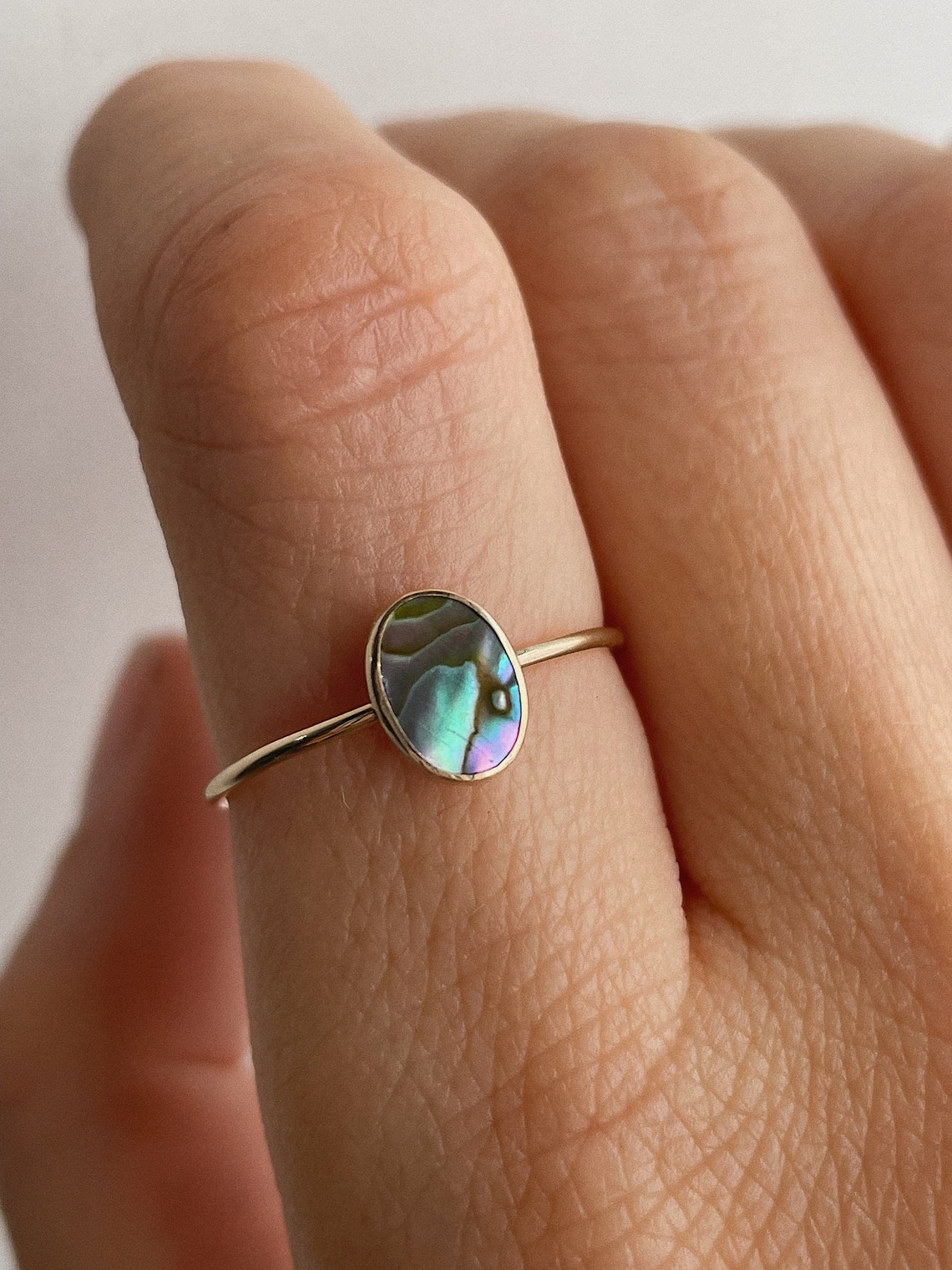 Oval Abalone Ring - Etsy