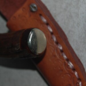 Custom Solingen Steel Blade Knife With Antler Handle, Hand-sewn Leather ...