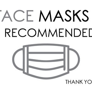 Face Masks Recommended Sign Printable Instant Digital Download, Face ...