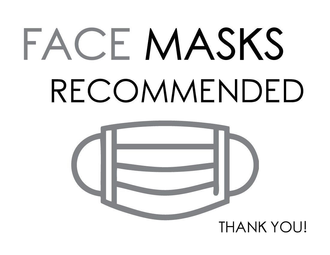 Face Masks Recommended Sign Printable Instant Digital - Etsy