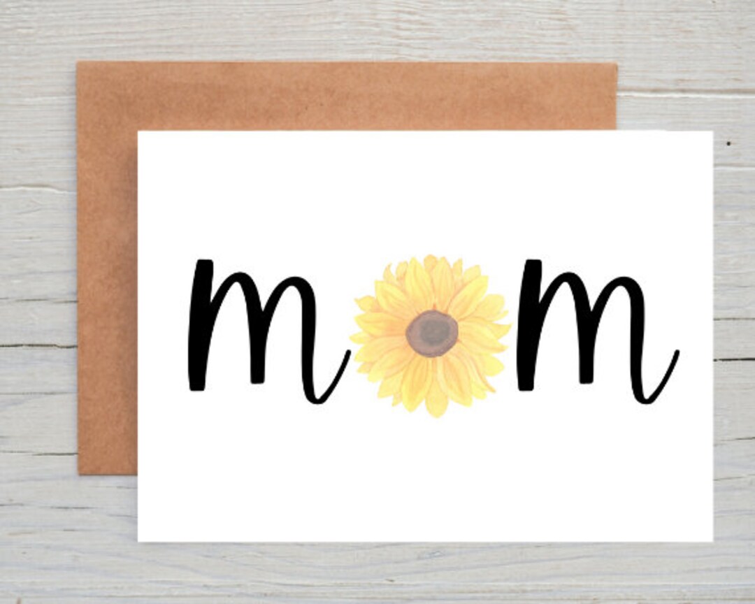Mother's Day Printable Card With Sunflower Instant Digital Download ...