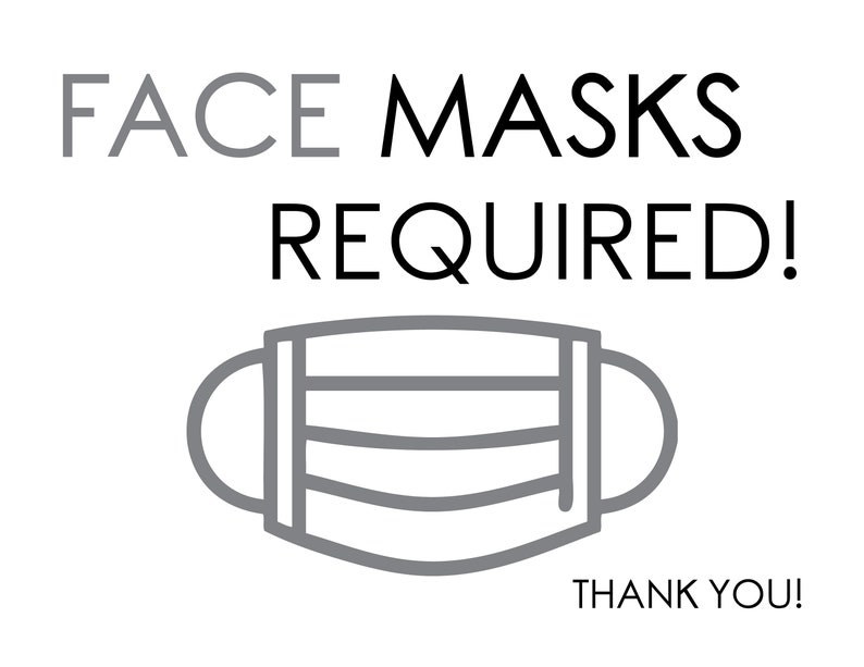 Face Masks Required Sign Printable Instant Digital Download, Face Masks ...