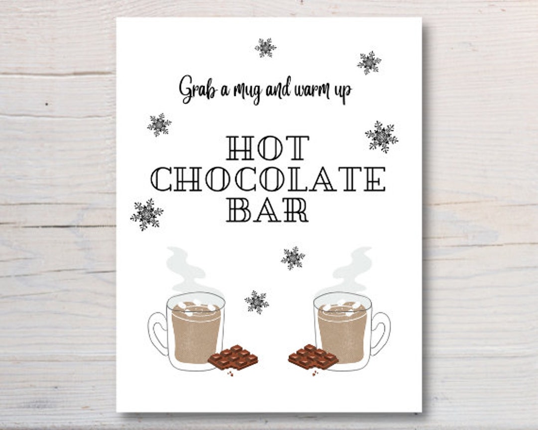Hot Chocolate Bar Sign Printable Instant Digital Download, Hot Cocoa ...