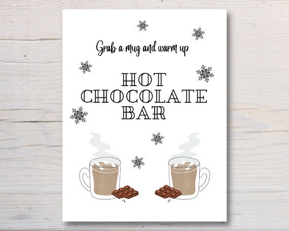 Hot Chocolate Bar Sign Printable Instant Digital Download, Hot Cocoa ...