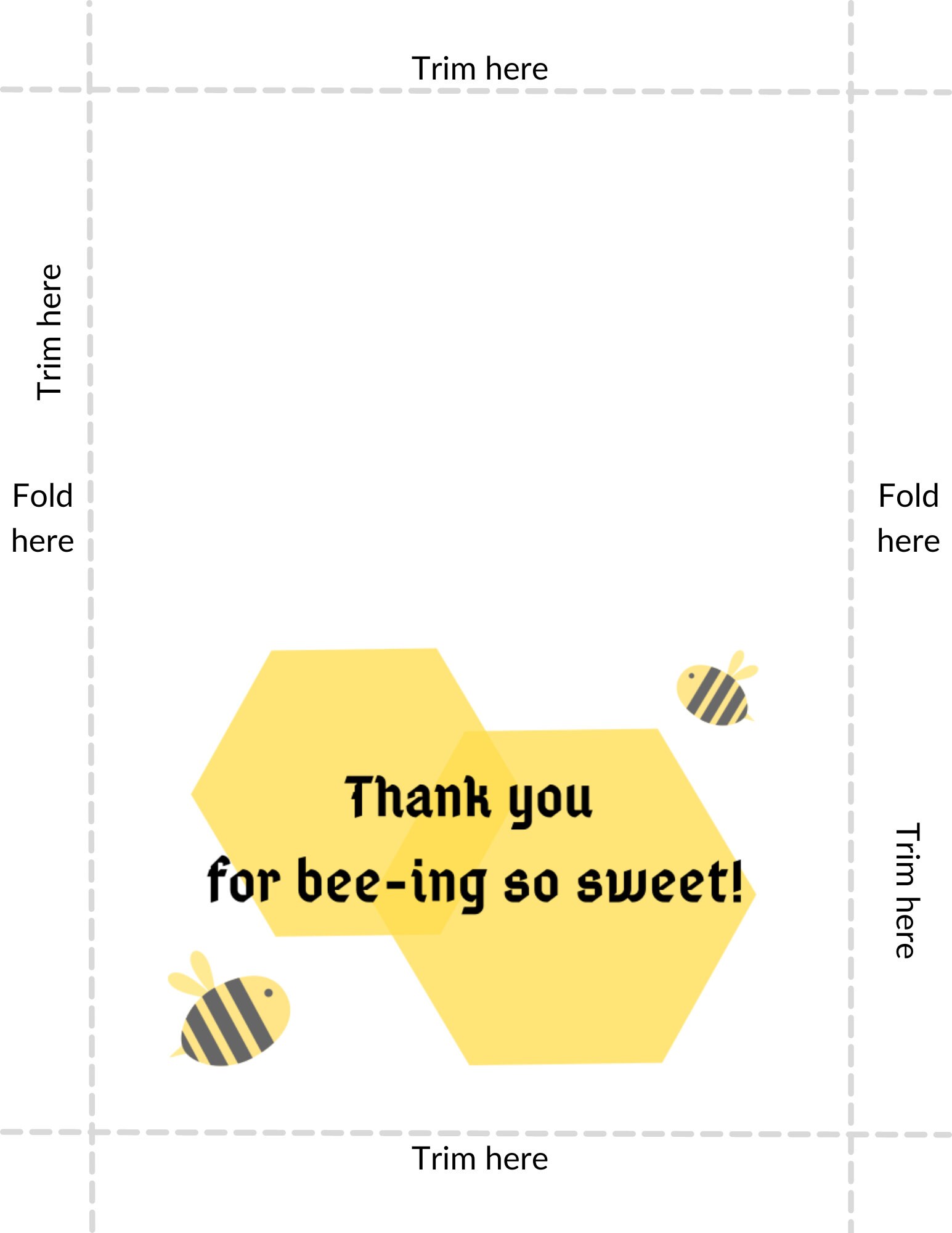 Thank You for Bee-ing so Sweet Printable Card Instant Digital Download ...