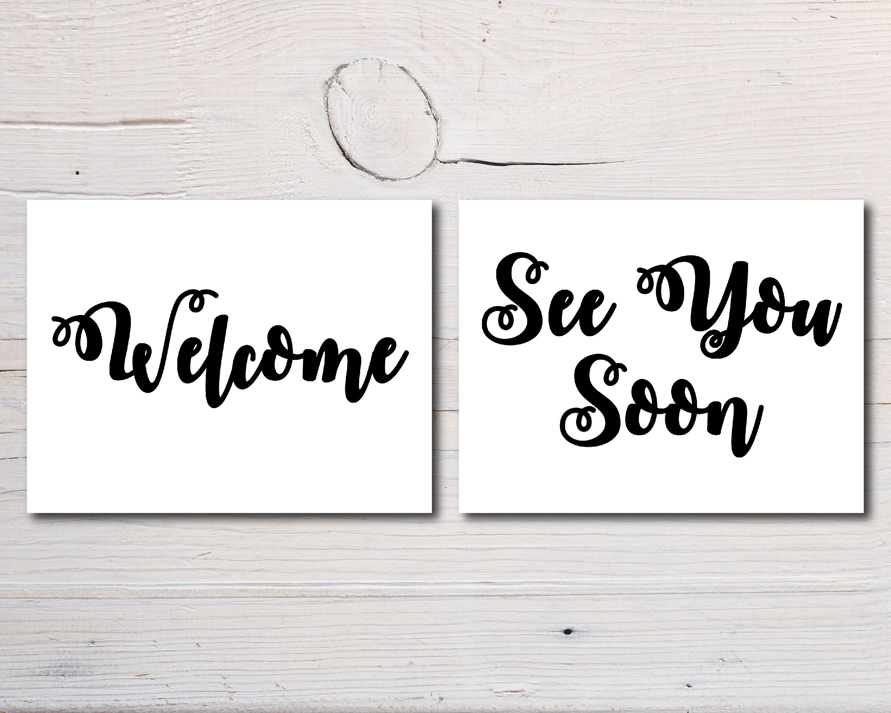 Welcome & See You Soon Sign Reversible Printable Instant | Etsy