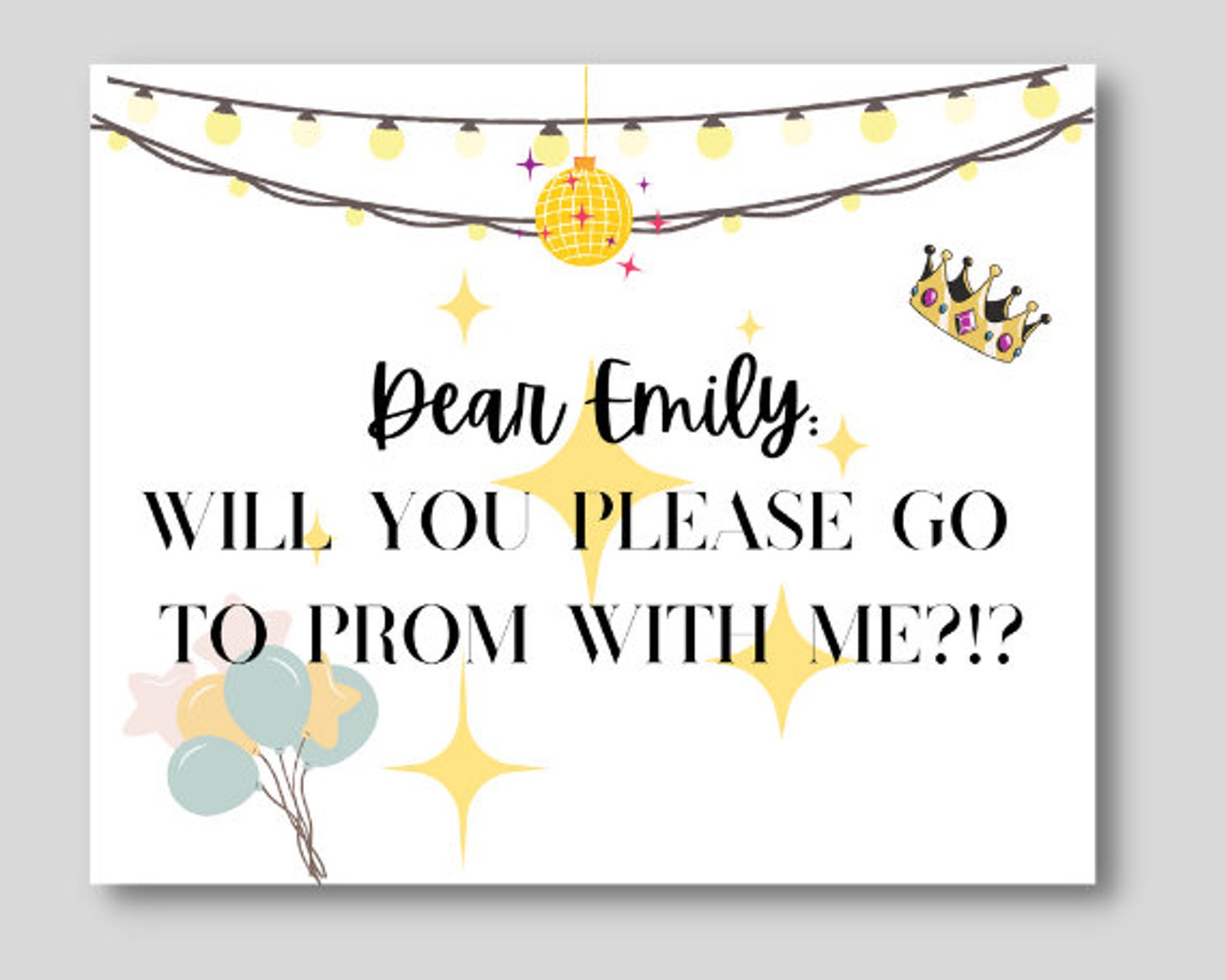Custom Prom Proposal Sign Printable Instant Digital Download - Etsy