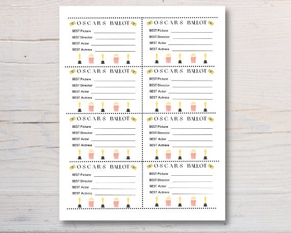 Oscars Ballot Printable Instant Digital Download, Oscars Scorecards ...