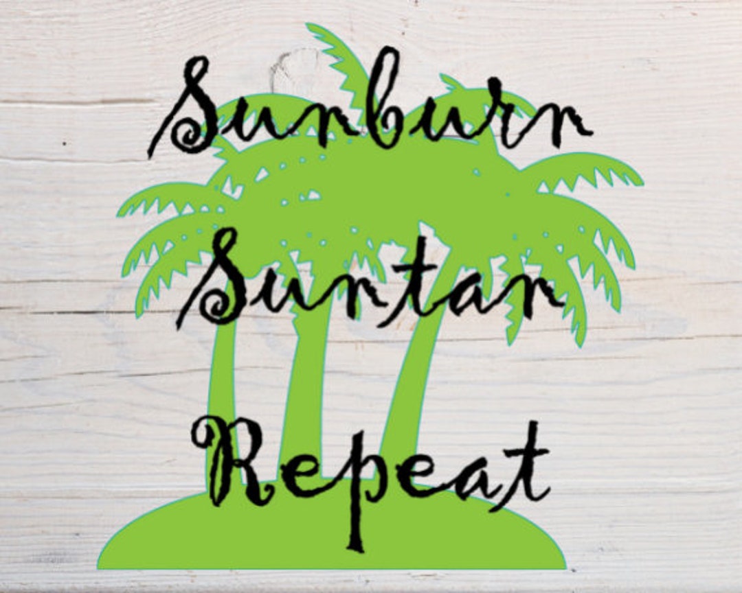 Sunburn Suntan Repeat PNG, Palm Tree PNG, Summer PNG, Sublimation ...