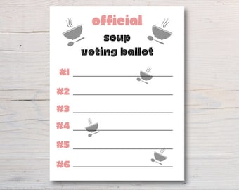 Chili Cook-off Voting Ballot Printable Instant Digital Download, Chili ...