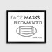 Face Masks Recommended Sign Printable Instant Digital Download, Face ...