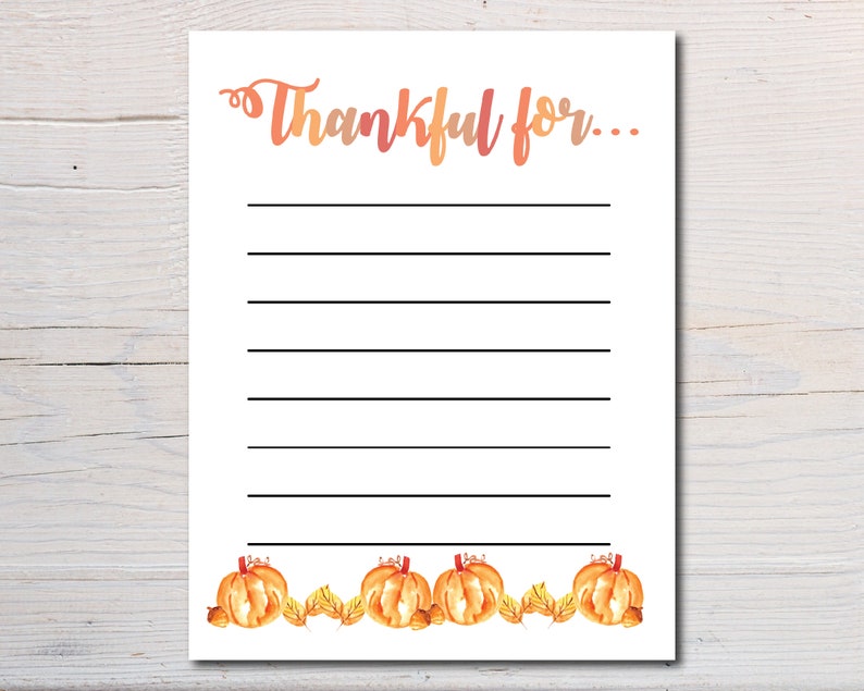 Thankful for List Printable Instant Digital Download, Thankful ...