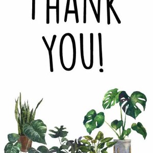 Plant Thank You Printable Card Instant Digital Download, Houseplant ...