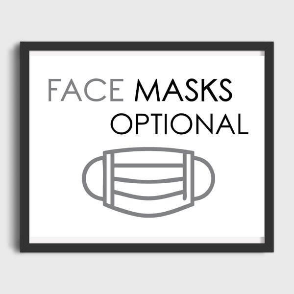 Masks Optional Sign - Etsy