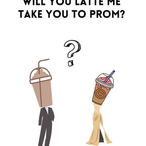 Iced Latte Prom Proposal Sign Printable Instant Digital Download, Latte ...