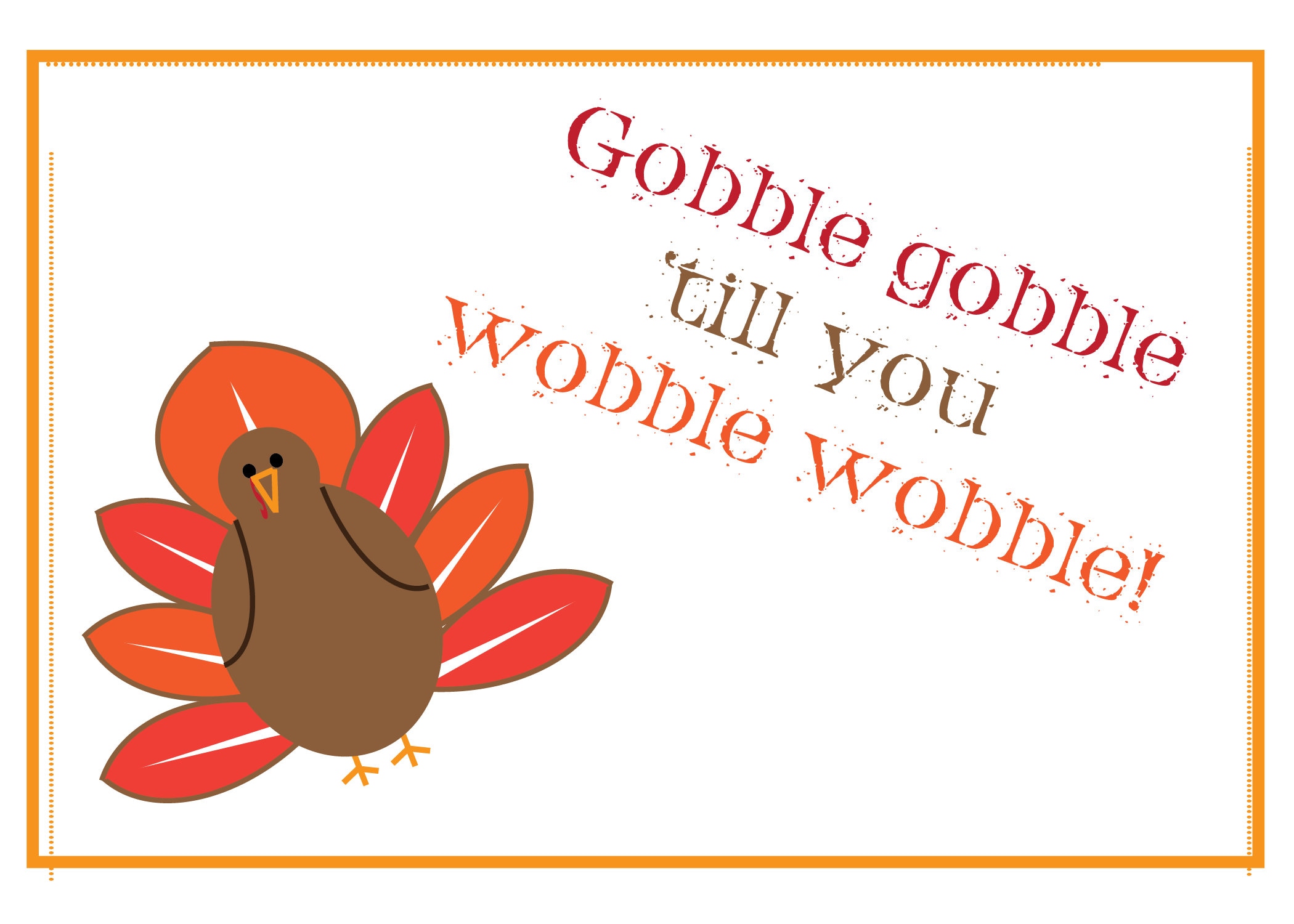 Turkey Thanksgiving Card Printable Instant Digital Download, Funny ...
