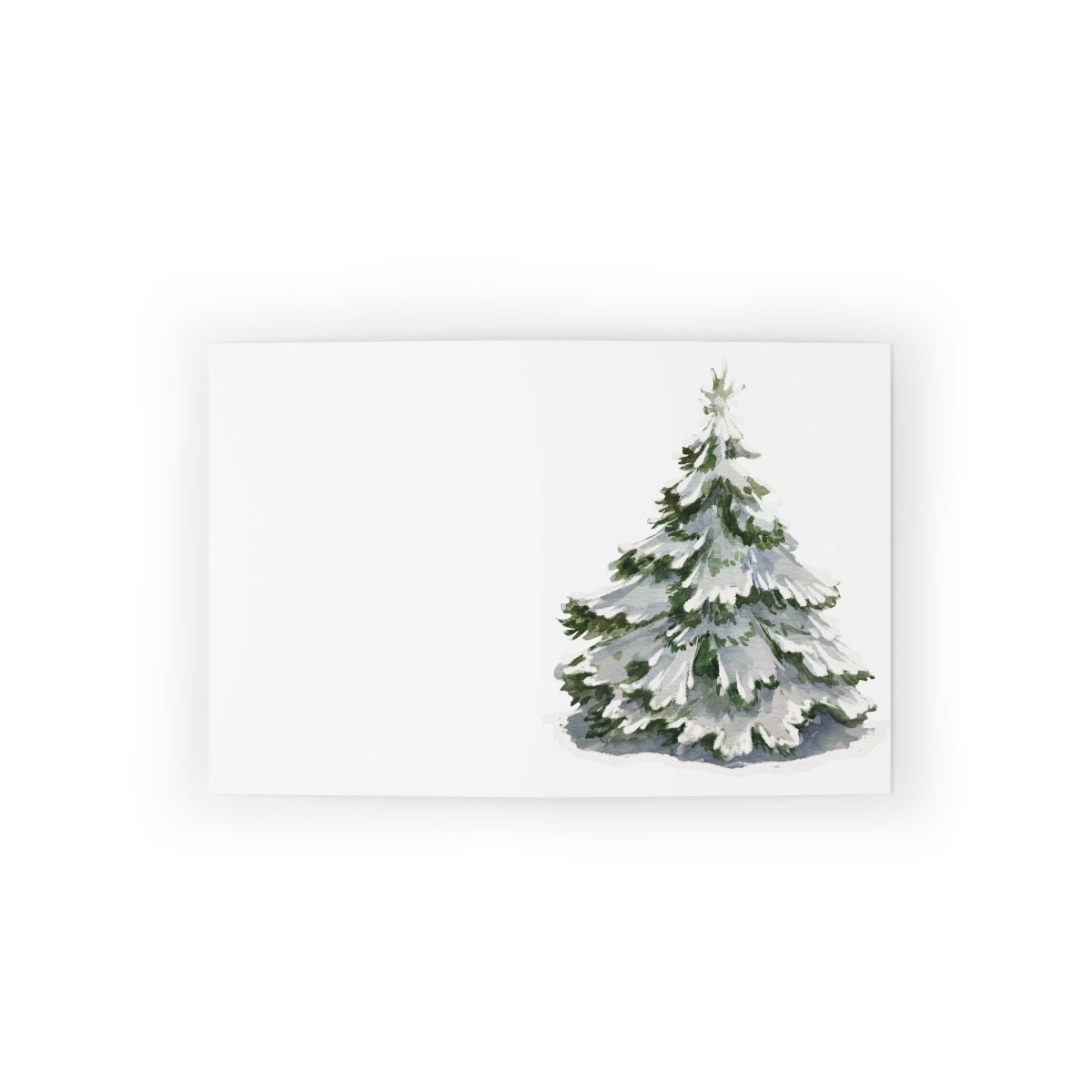 Pine Tree With Snow Card Set Christmas Card Set Evergreen - Etsy