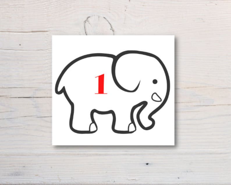 White Elephant Gift Exchange Number Cards Printable Instant Digital ...