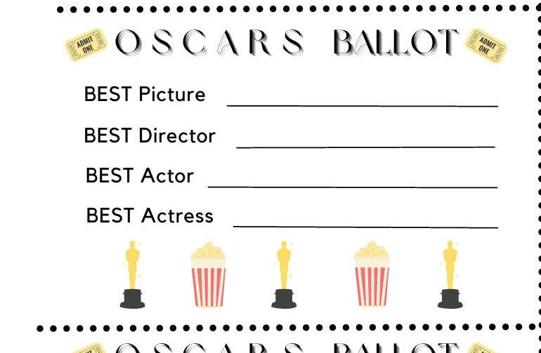 Oscars Ballot Printable Instant Digital Download, Oscars Scorecards ...