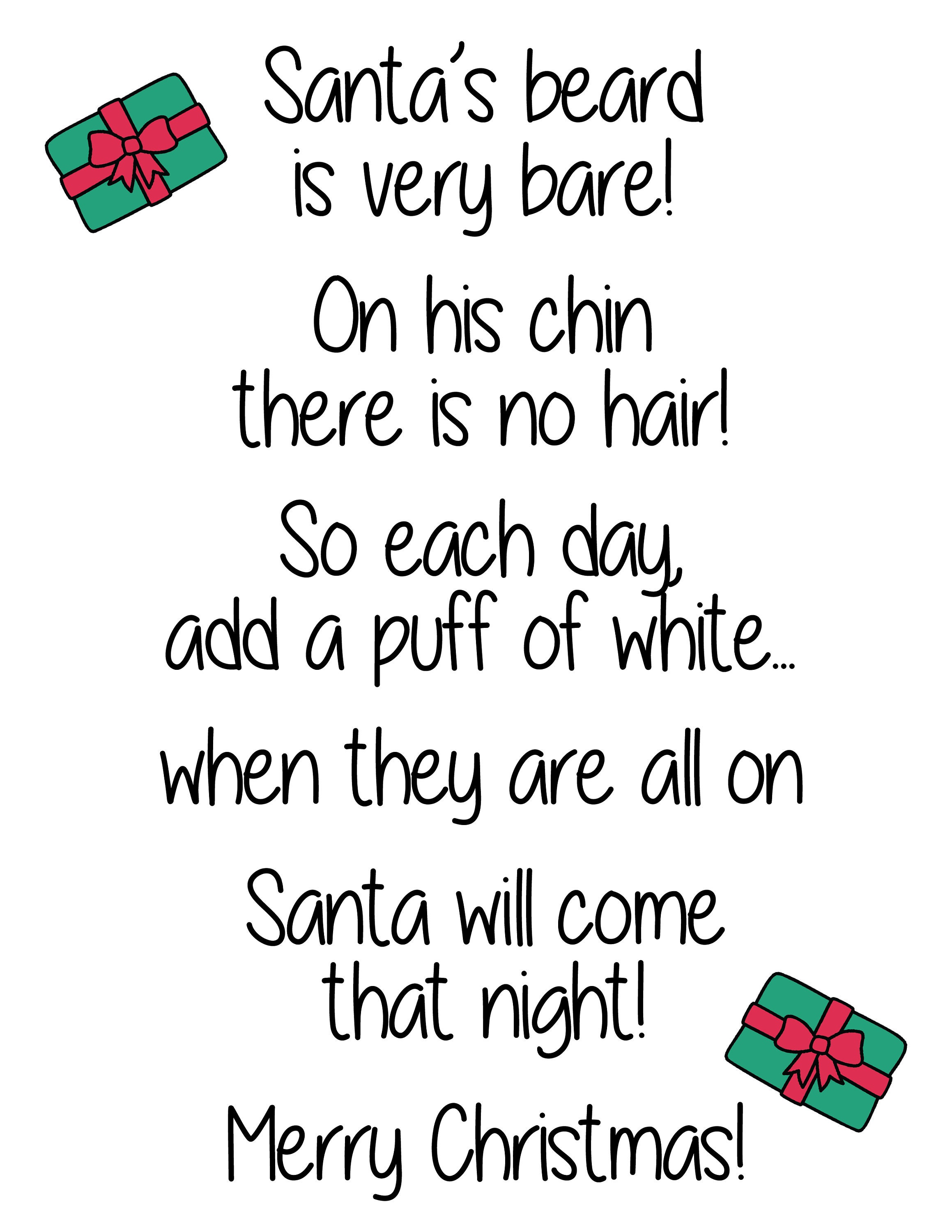 Printable Santa Countdown to Christmas Advent Calendar Printable ...
