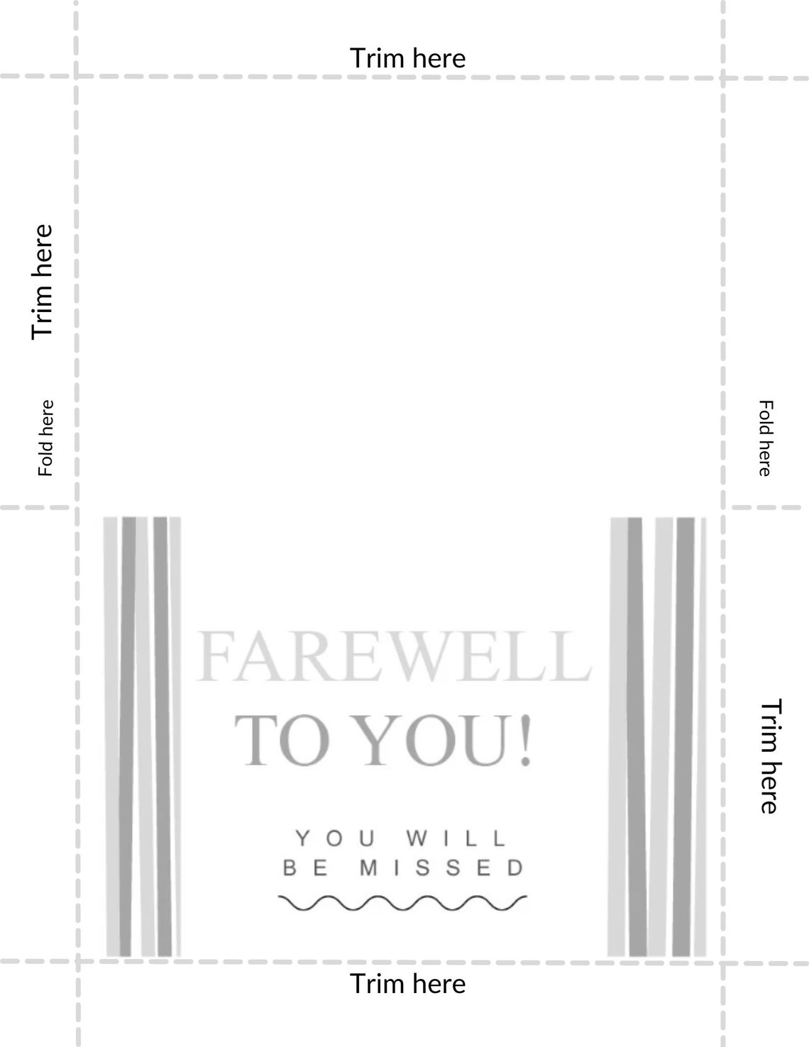 Farewell Card Foldable Printable Instant Digital Download, Appreciation ...