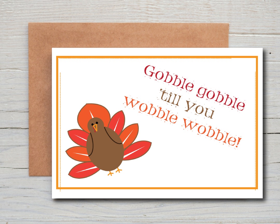 Turkey Thanksgiving Card Printable Instant Digital Download, Funny ...