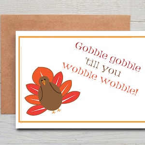 Turkey Thanksgiving Card Printable Instant Digital Download, Funny ...