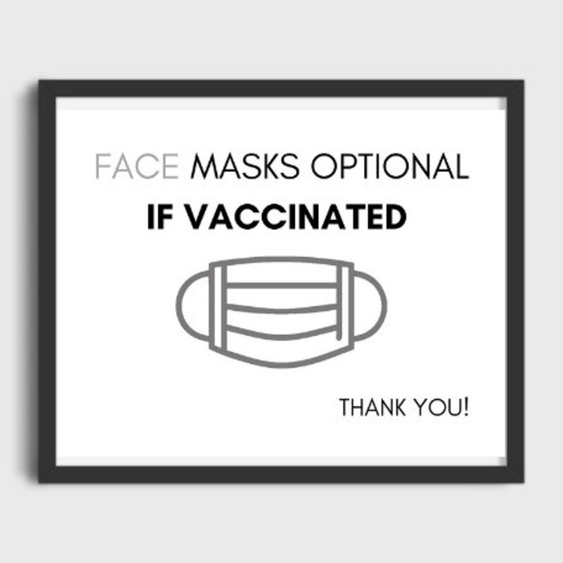 Masks Optional Sign - Etsy