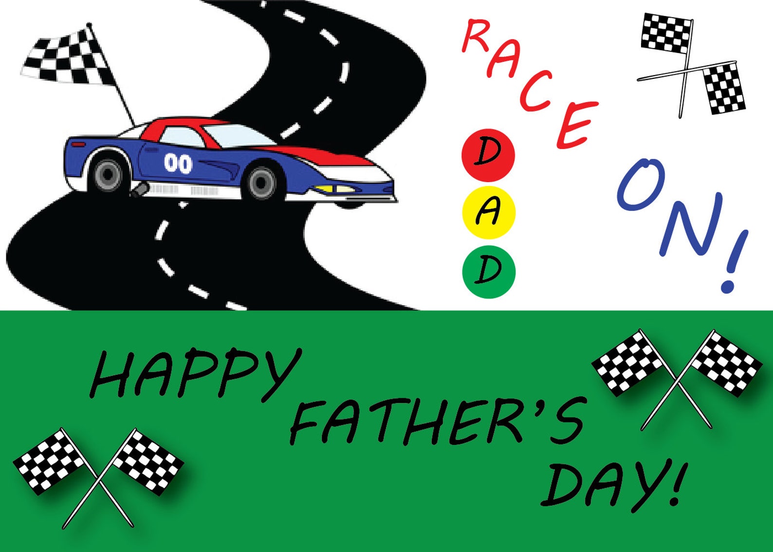 Race Car Father's Day Card Printable Instant Digital Download, Race Car ...