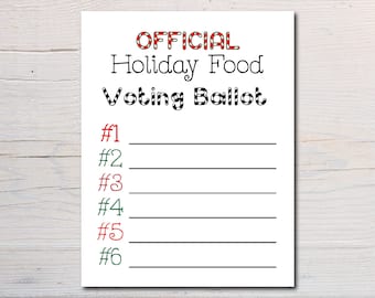 Soup Cook-off Voting Ballot Printable Instant Digital Download, Soup ...