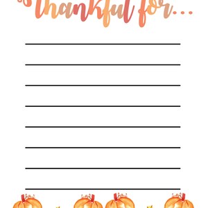 Thankful for List Printable Instant Digital Download, Thankful ...