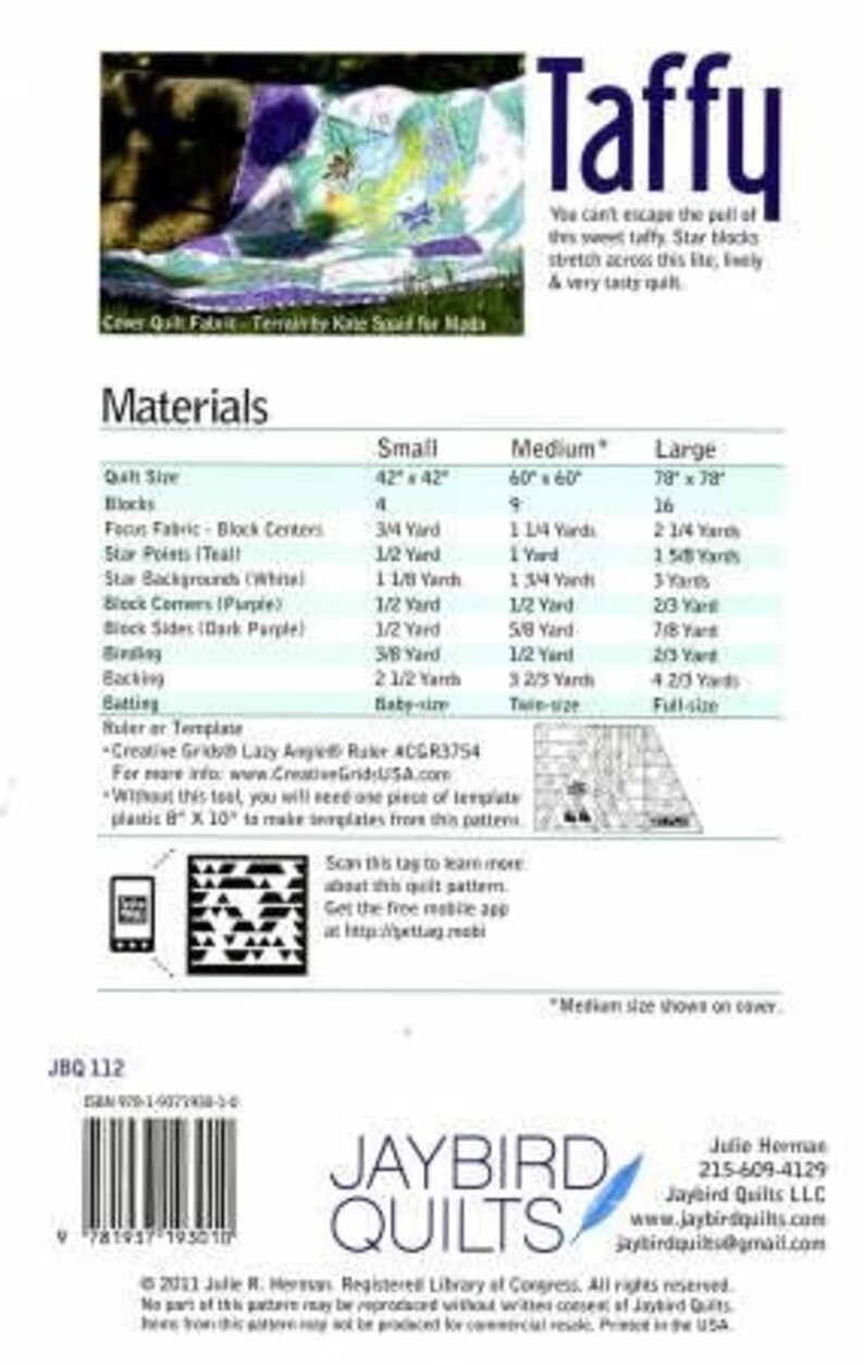 Taffy Quilt Pattern From Jaybird Quilts by Julie Herman - Etsy