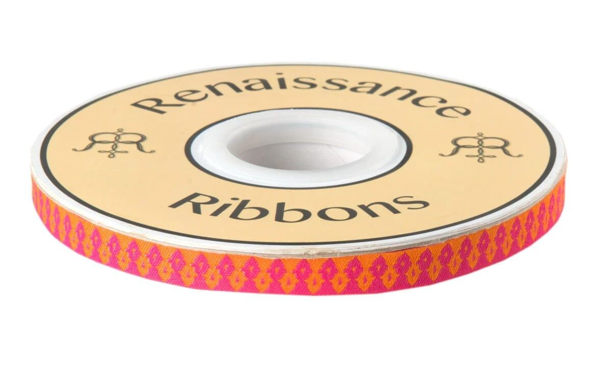 Tula Pink - Wanderer in Hot Pink and Orange, 3/8" Ribbon by Renaissance ...