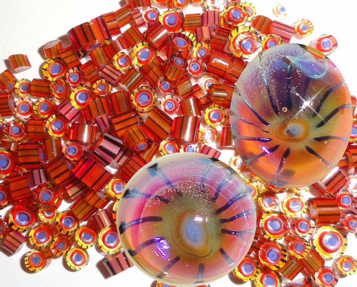Fascination...handmade Murrini Chips..millefiori Slices COE - Etsy