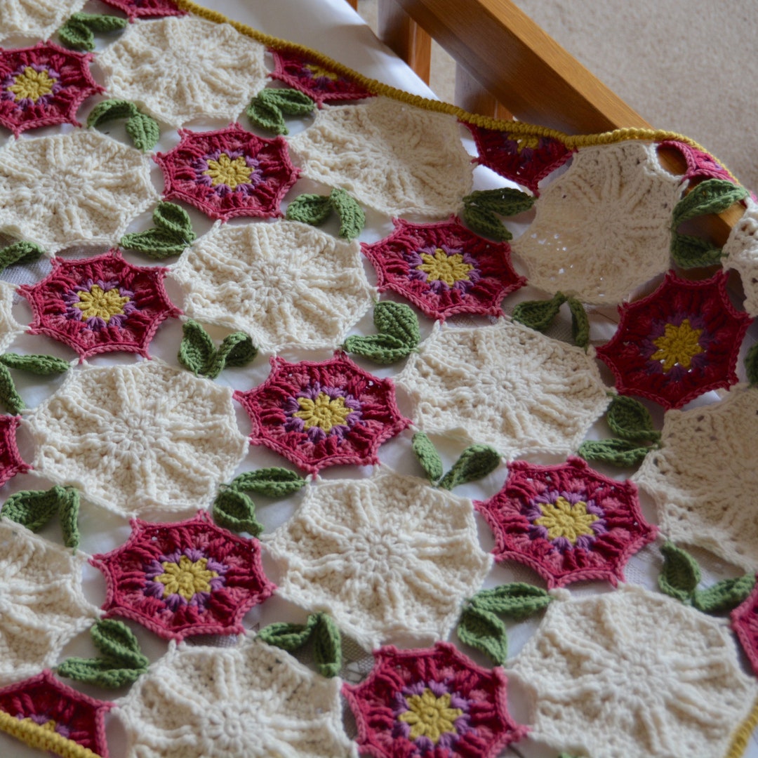 CROCHET PATTERN / Crochet Motif Blanket Pattern/ Floral Crochet ...