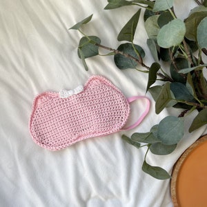 CROCHET PATTERN / Crochet Eye Mask Pattern With Cat Ears and Bow / PDF ...