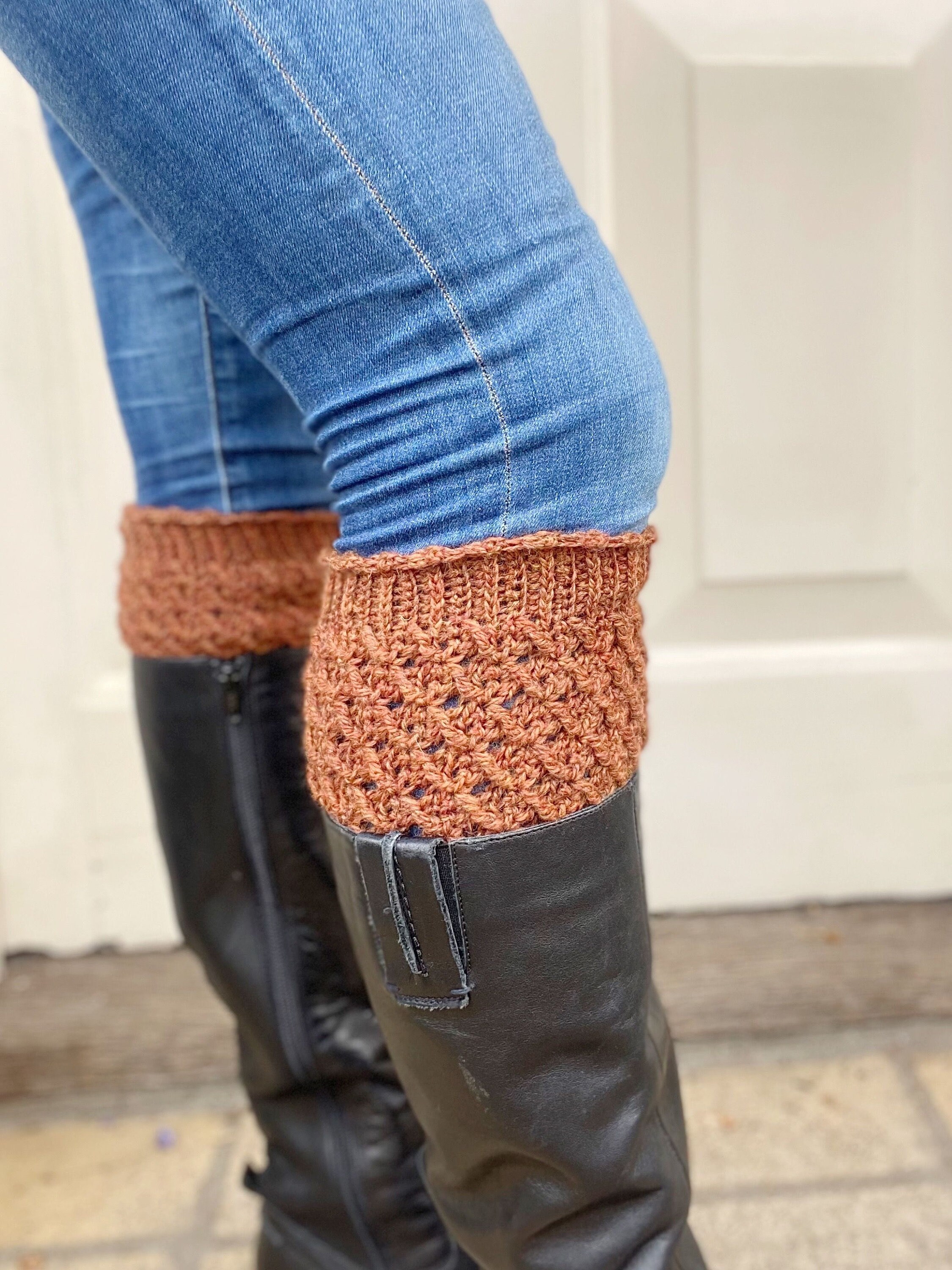 CROCHET PATTERN / Crochet Boot Cuffs / Crochet Tweed Boot Cuff Pattern ...